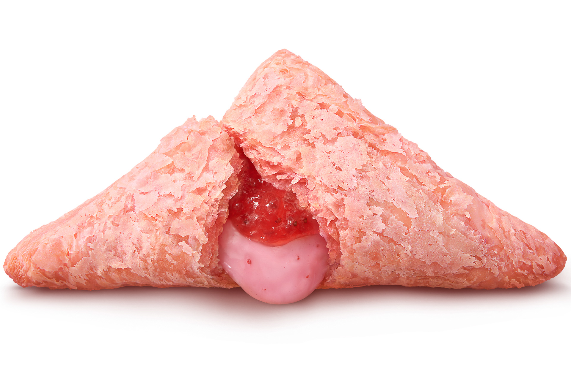 マクドナルド、ストロベリーチョコクリームとジャムのダブルな味わい「三角チョコパイ よくばりいちご」 - グルメ Watch